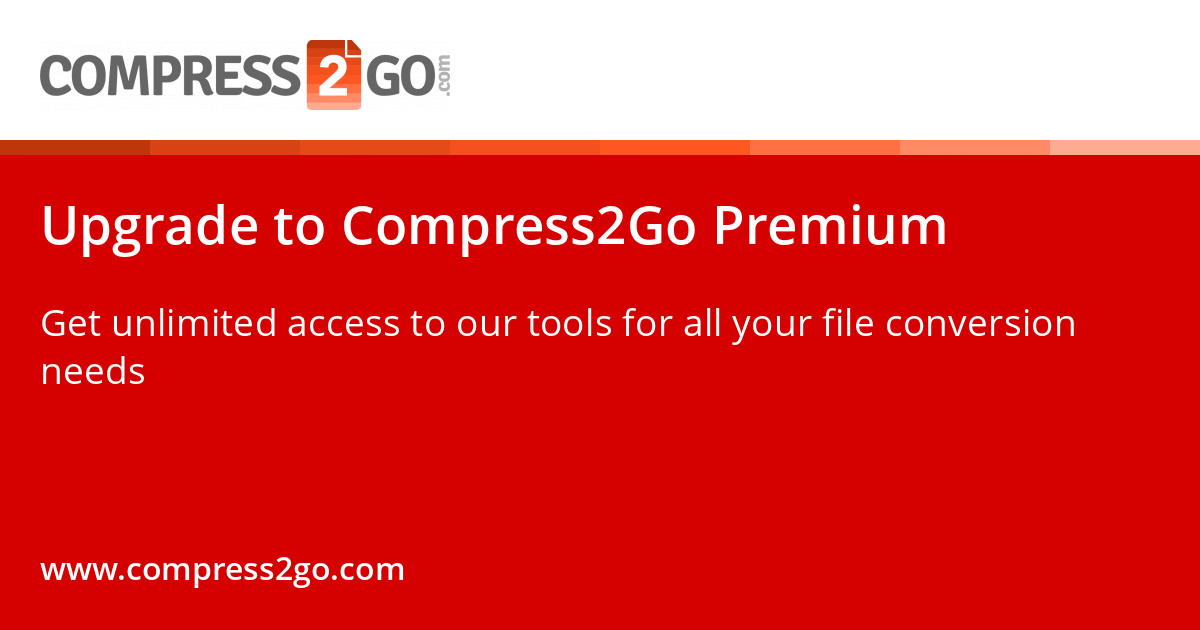 Upgrade To Compress2Go Premium
