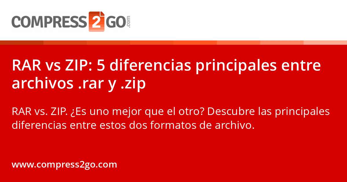 RAR vs ZIP: 5 diferencias principales entre archivos .rar y .zip