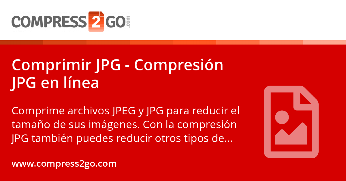 Comprimir JPG - Compresión JPG en línea